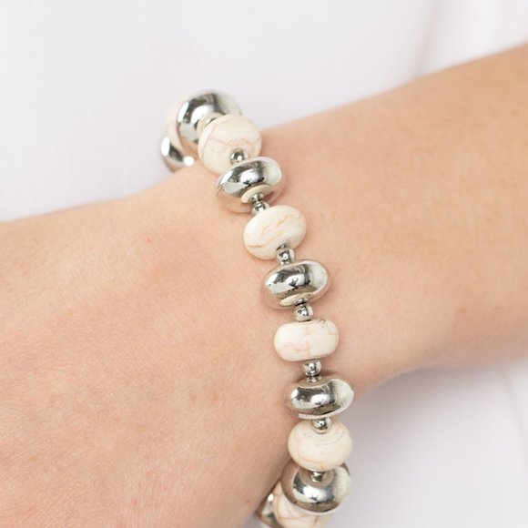 paparazzi | Jewelry | Stone Age Aesthetic White Bracelet | Poshmark